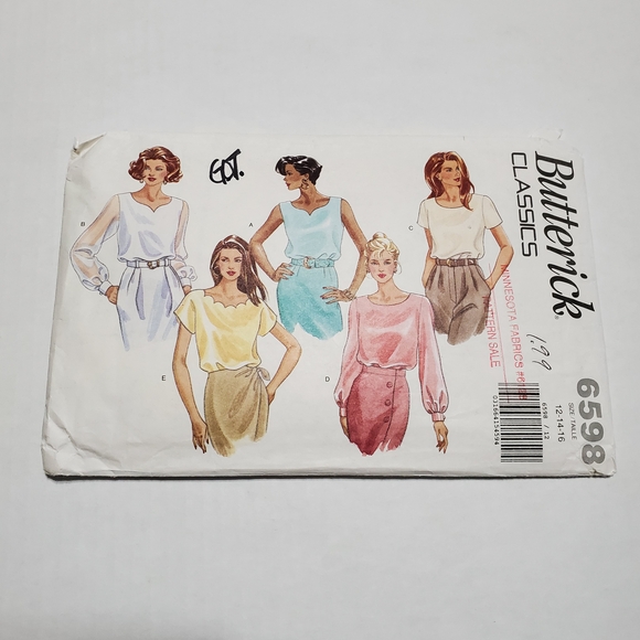 Butterick | Office | Butterick Classics 6598 Sewing Pattern Sizes 21416 ...